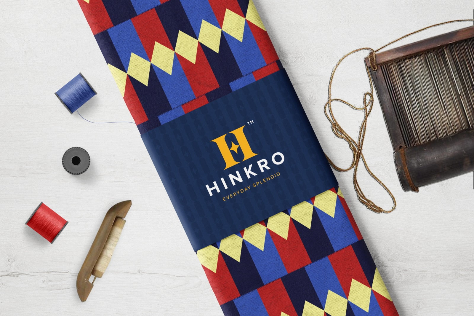 Blue and Red kente - Hinkro Kente